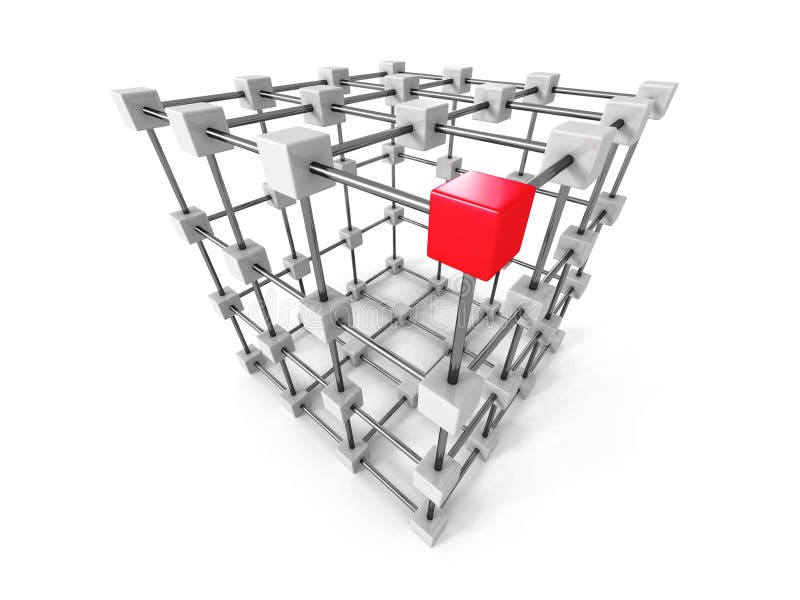 Different Leader Red Cube Out from Group Stock Illustration ...
