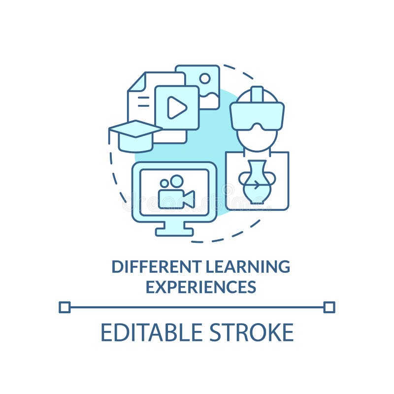 Different Learning Experiences Turquoise Concept Icon Stock Vector ...