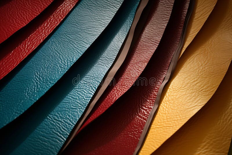 Different Leather Samples Close-up. Generative AI Stock Photo - Image ...