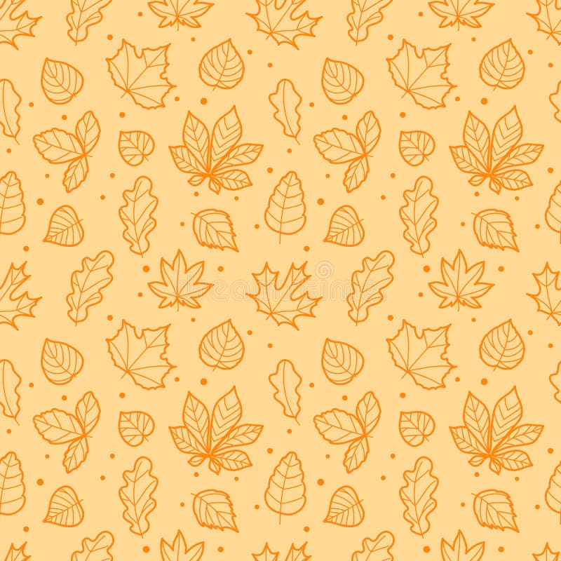 Different Leaves Silhouettes Seamless Pattern Stock Vector ...