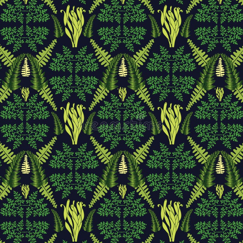 Wonderful World Leaves Vector Repeat Pattern Stock Vector ...