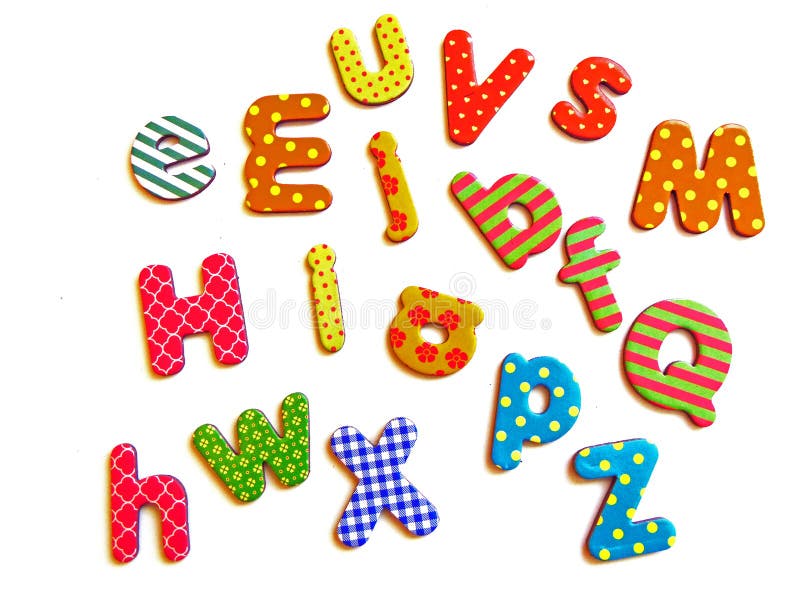 Colored Letters, Numbers and Mathematical Signs Isolated on White Stock ...