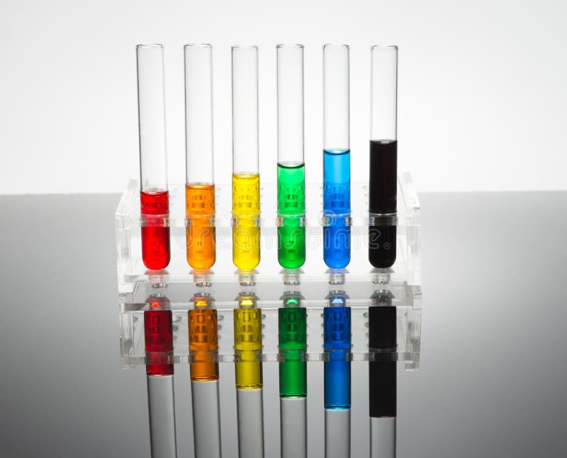 Chemistry Test Tubes With Different Colored Liquids Stock Photo - Image ...