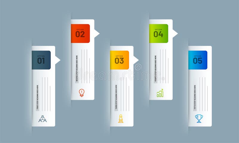 5 Different Levels Presentation Layout for Business Infographics. Stock ...