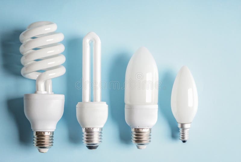 Different Light Bulbs on Color Background Stock Photo - Image of light ...