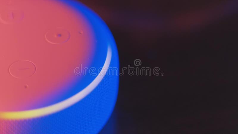 White Amazon Alexa Echo Dot 3rd Generation with Different Light Colors ...