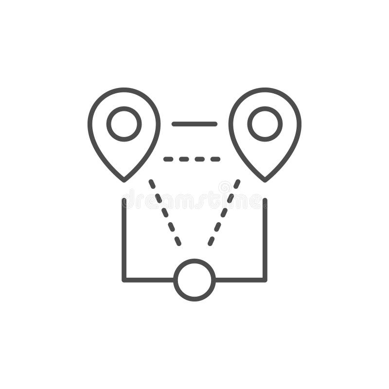 Different Locations Line Outline Icon Isolated on White Stock Vector ...