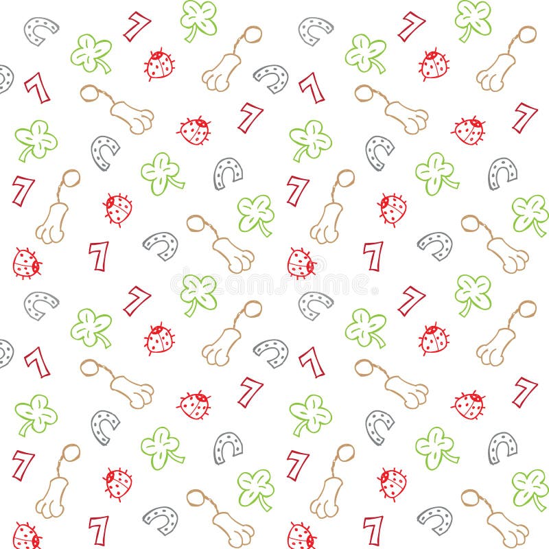 Lucky Charms Illustration Seamless Pattern Stock Vector - Illustration ...