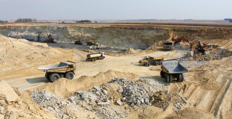 Different Machines Working on a Coal Mining Site in South Africa Stock ...