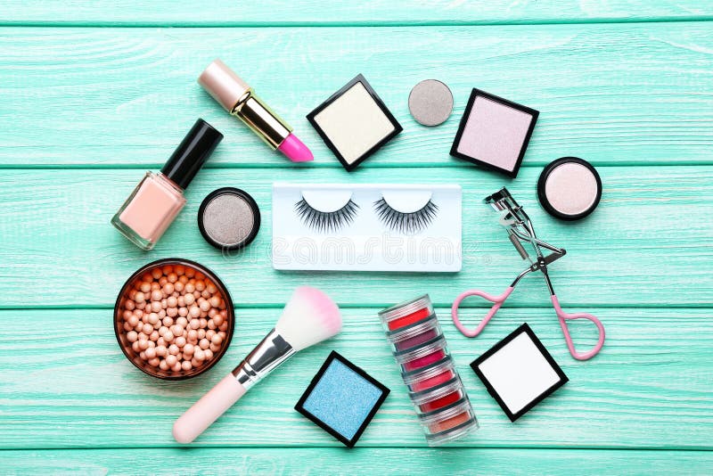 Different makeup cosmetics stock photo. Image of cosmetology - 158669792