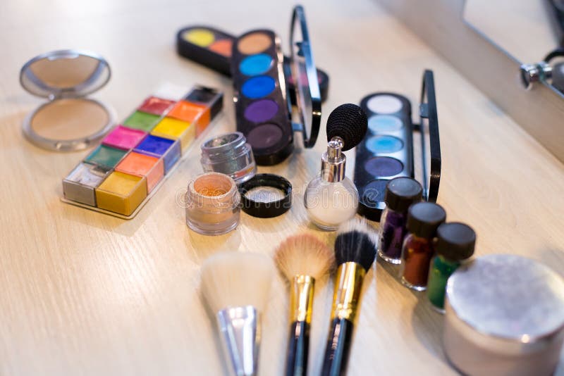 Different Makeup Items on the Table Stock Image - Image of items, color ...