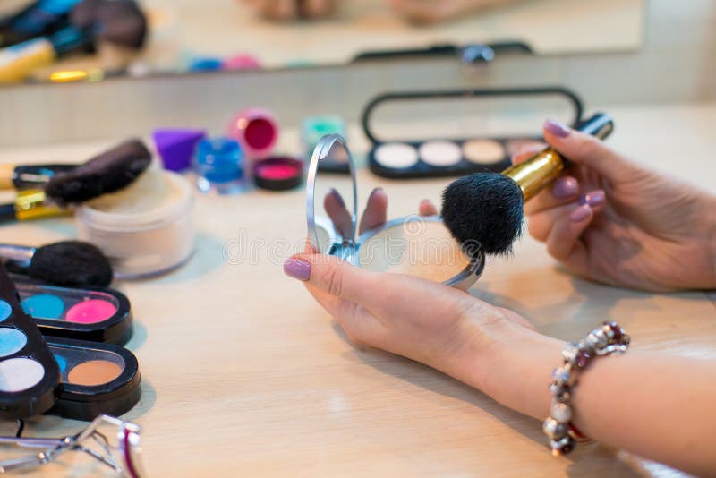 Different Makeup Items on the Table Stock Image - Image of color ...