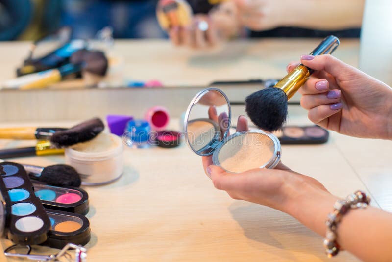 Different Makeup Items on the Table Stock Photo - Image of glamour ...