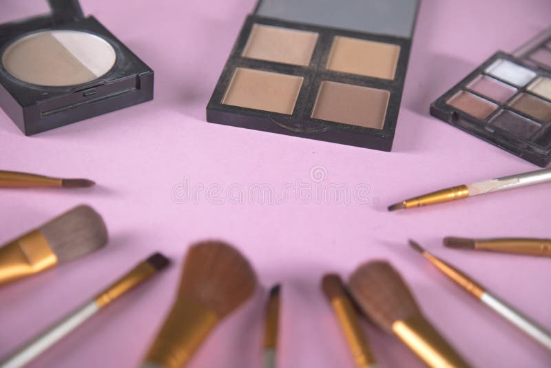 Different Makeup Products and Brushes Stock Photo - Image of beauty ...