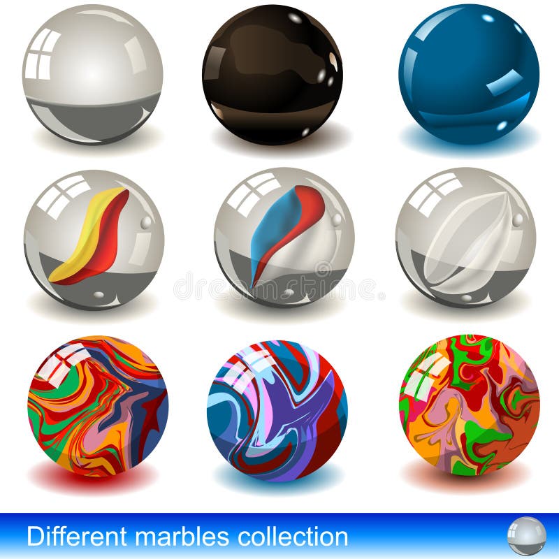 Set of Colorful Realistic Glass Toy Marbles. Stock Vector ...