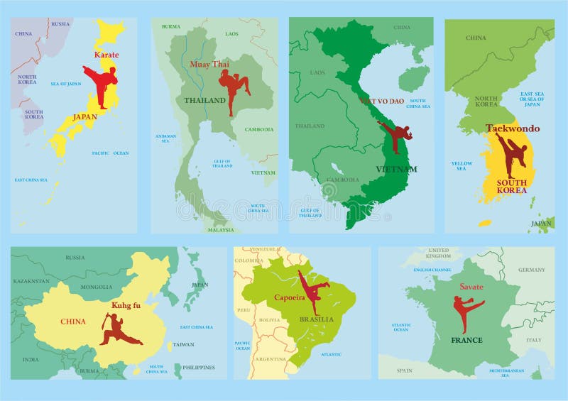 Different martial arts stock vector. Illustration of sportsman - 20493109