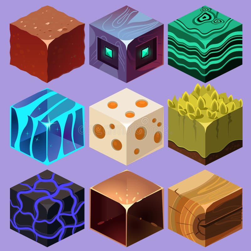 Different Materials and Textures for the Game Stock Illustration ...
