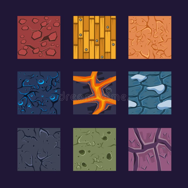 Different Materials and Textures for the Game Stock Illustration ...