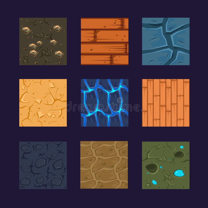 Different Materials and Textures for the Game Stock Illustration ...