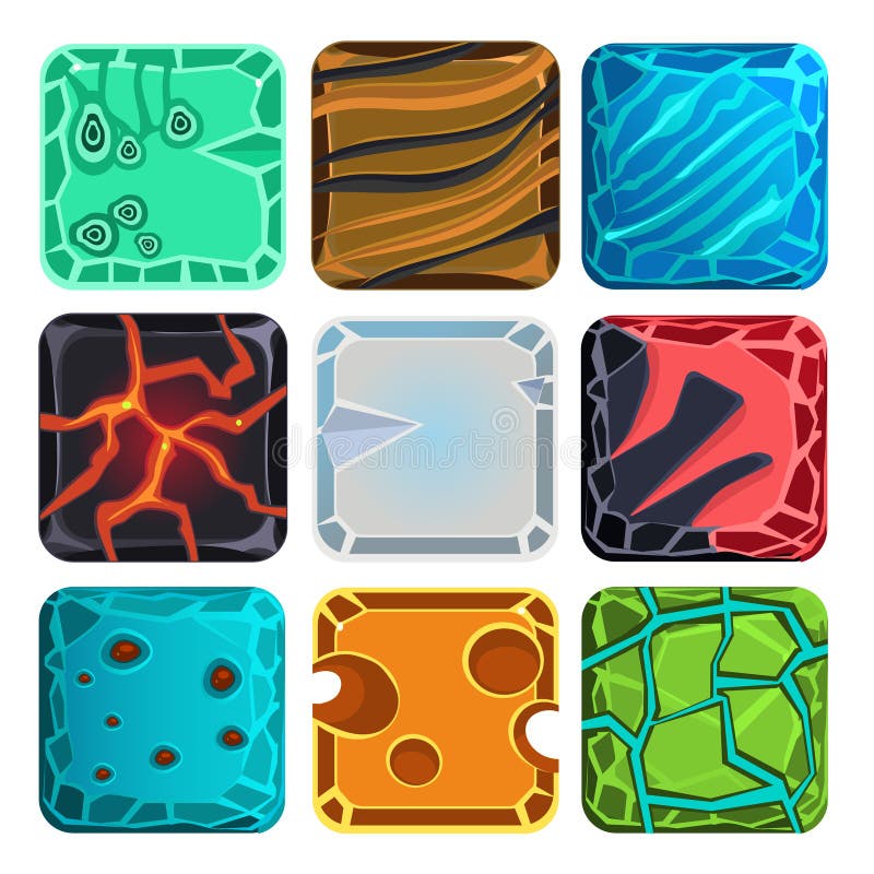 Different Materials and Textures for the Game Stock Vector ...