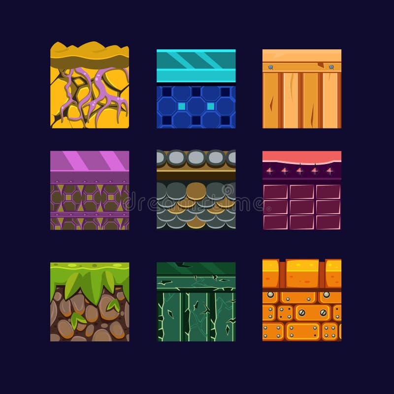 Different Materials and Textures for the Game Stock Vector ...