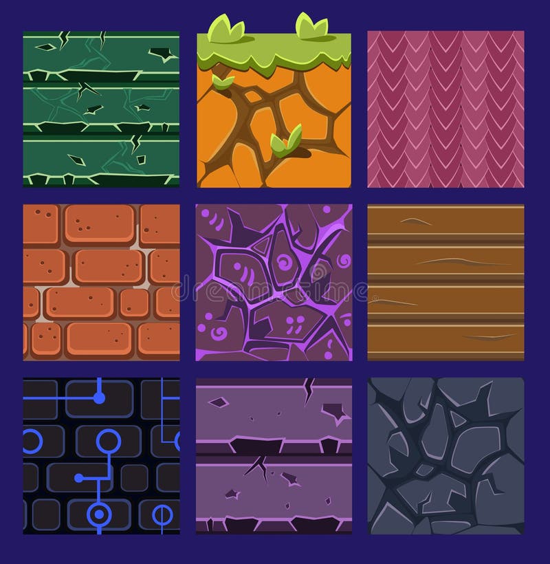 Different Materials and Textures for the Game Stock Vector ...