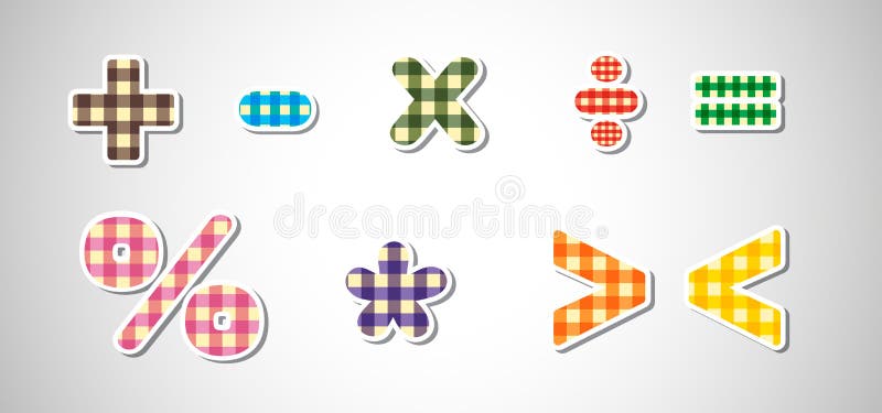 The different Math signs stock vector. Illustration of difference ...