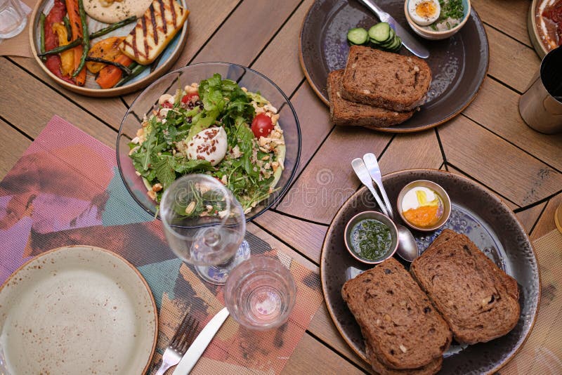 Different Meals for the Guests on the Restaurant Table Stock Image ...