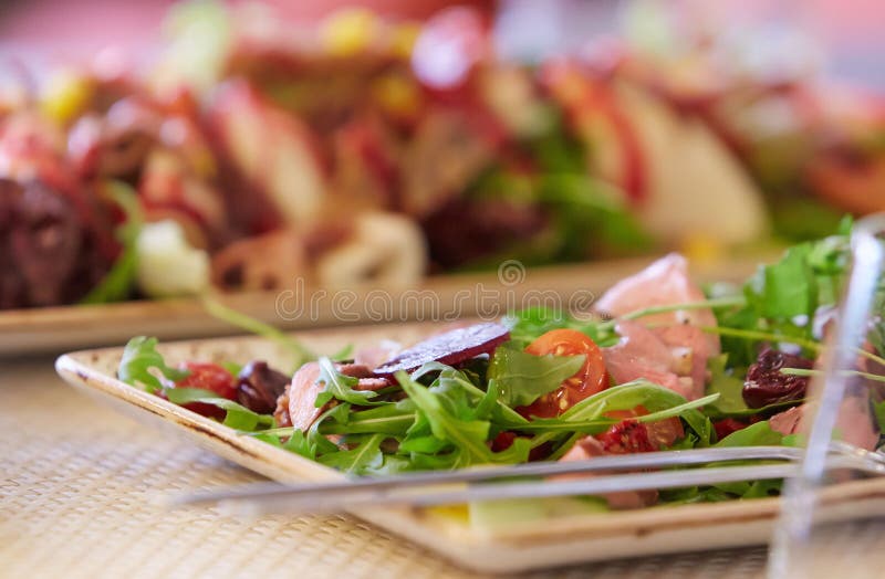 Different Meals and Snacks on a Table. Stock Photo - Image of meal ...