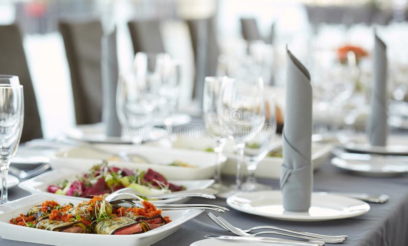 Different Meals and Snacks on a Table. Stock Image - Image of freshness ...