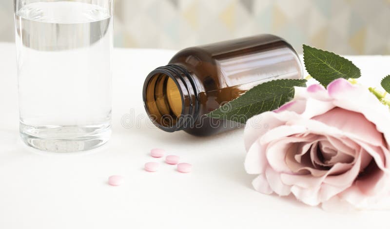 Different Means of Contraception on Bedside Table Stock Photo - Image ...