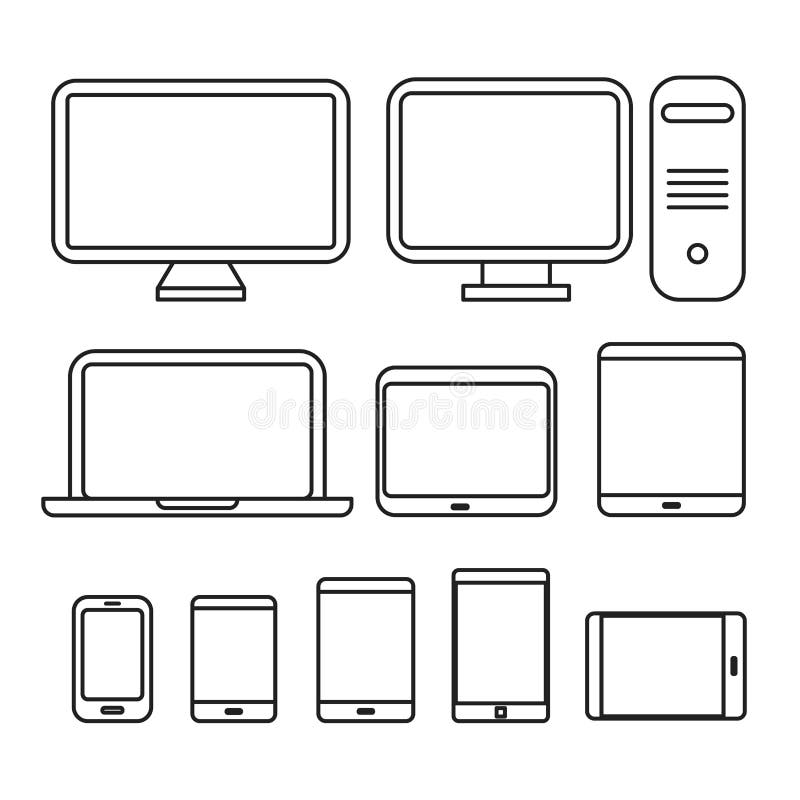 Different Devices. Charging Scheme Stock Vector - Illustration of ...