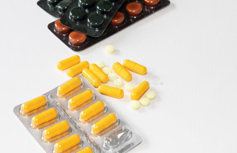 Different Medicines: Tablets, Pills in Blister Pack, Medications Drugs ... Different Medicines: Tablets, Pills in Blister Pack, Medications Drugs ...