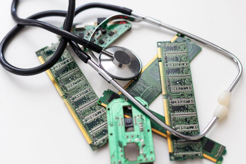 Different Memory Cards and Other Electronic Parts are on Table Stock ...