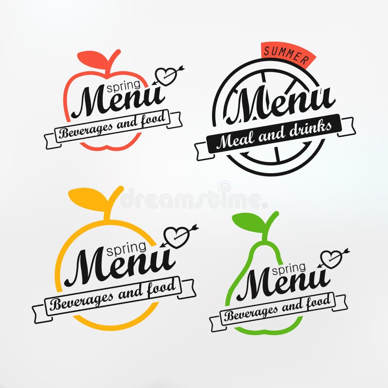 Menu labels stock vector. Illustration of banner, promotion - 61805184