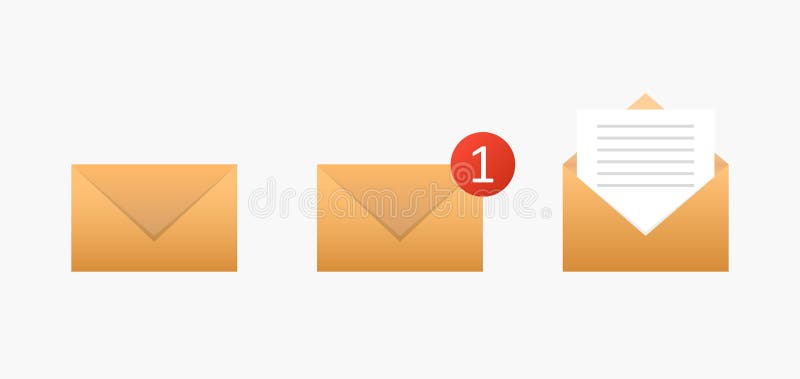 Different Message Envelopes. Vector Illustration. Stock Image Stock ...