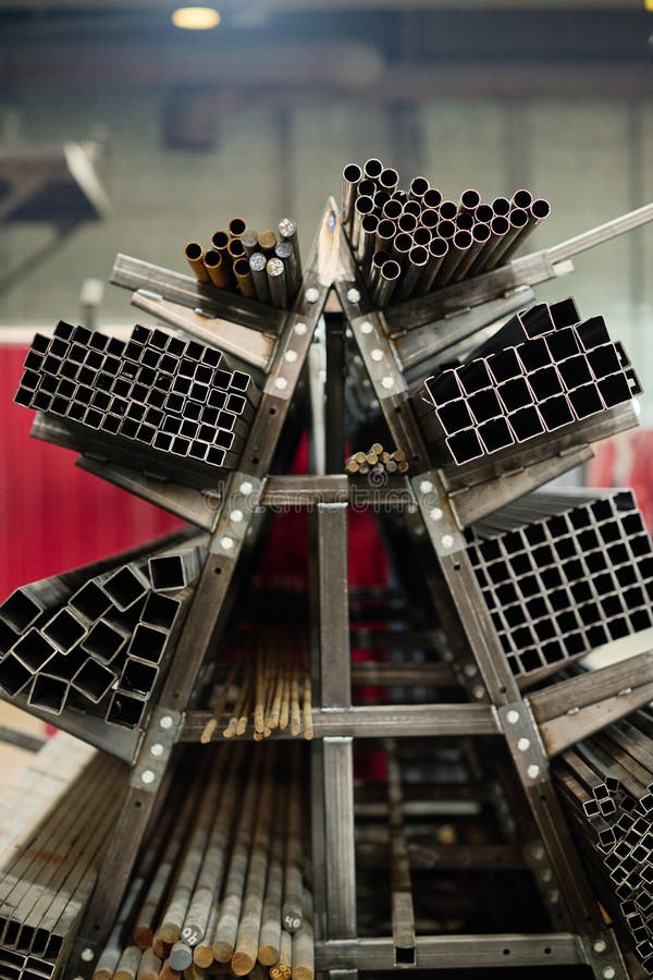 Different Metal Materials on Pallet Stock Image - Image of warehouse ...