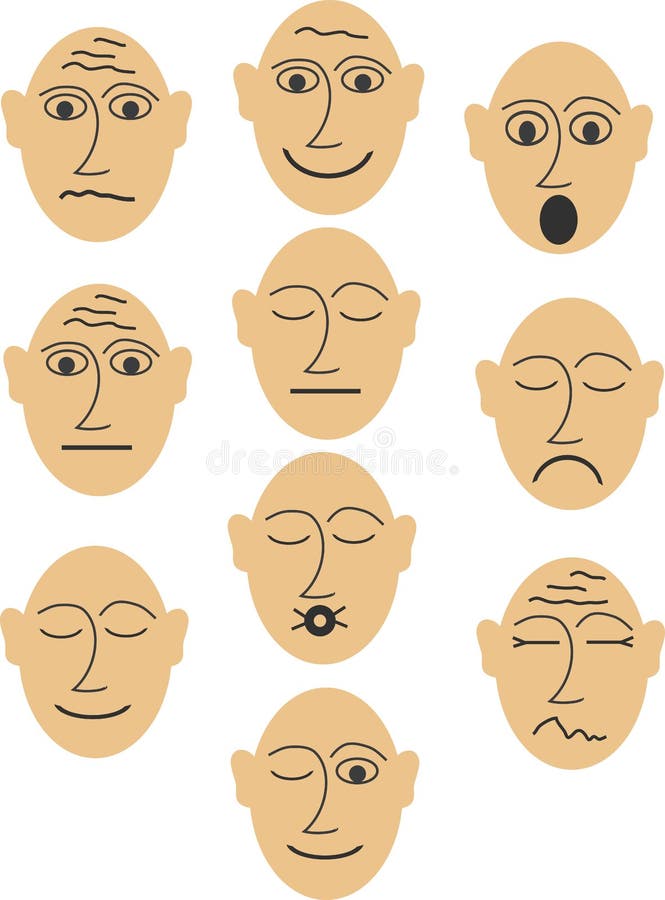 Different mimics stock vector. Illustration of sleep, whistle - 2477371