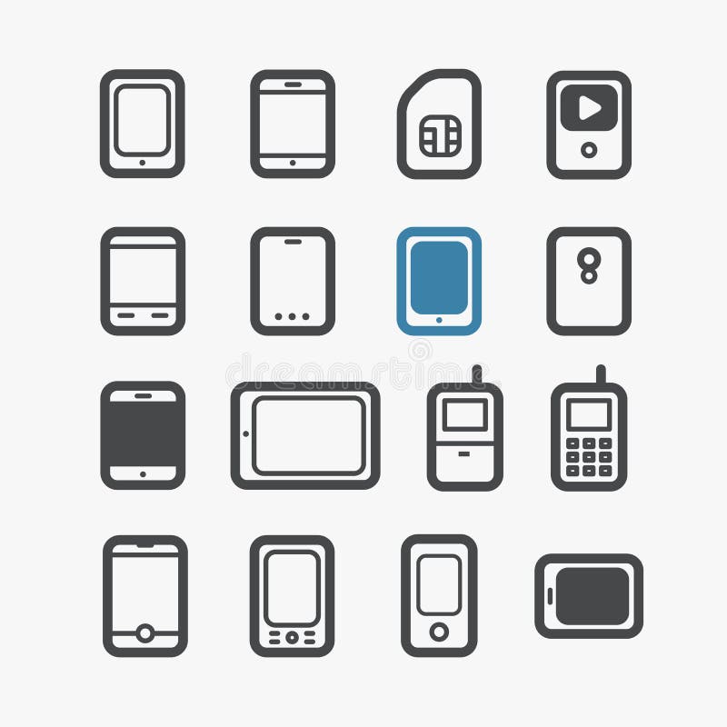 Vector Mobile Phones Icon Set Stock Vector - Illustration of icon ...