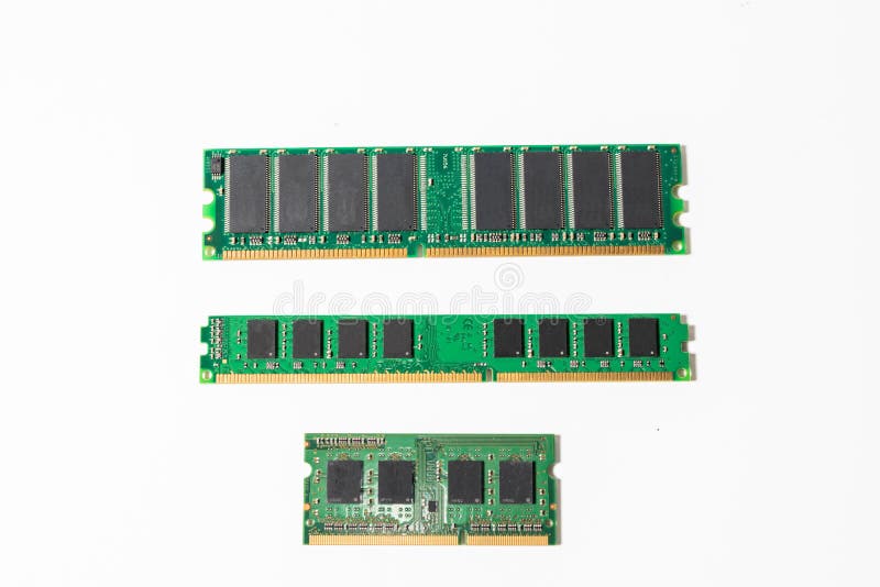 Different Models of Computer RAM Memories on White Background Stock ...