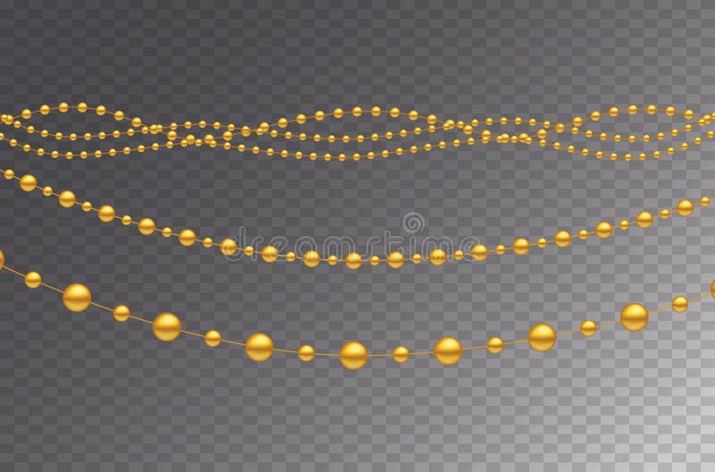 Different Models and Forms of Gold Beads. Realistic Image of Beads ...