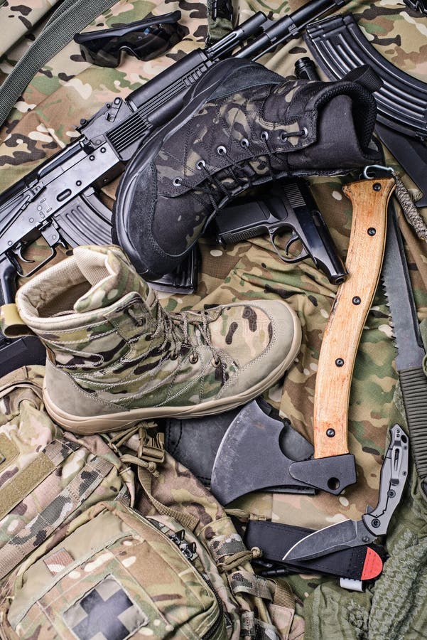 Different Modern Combat Boots Stock Image - Image of equipment, shoe ...
