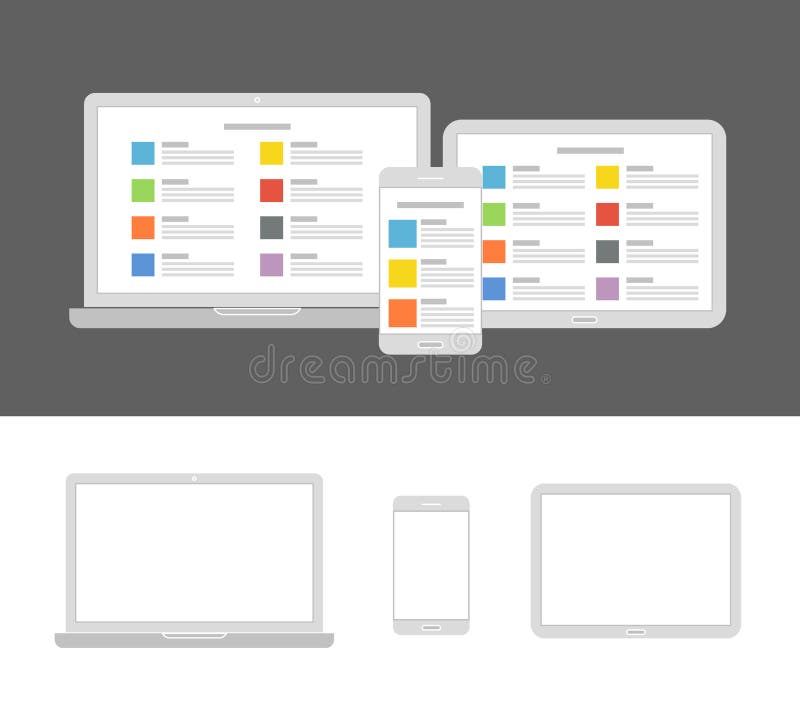 Different Devices. Charging Scheme Stock Vector - Illustration of ...