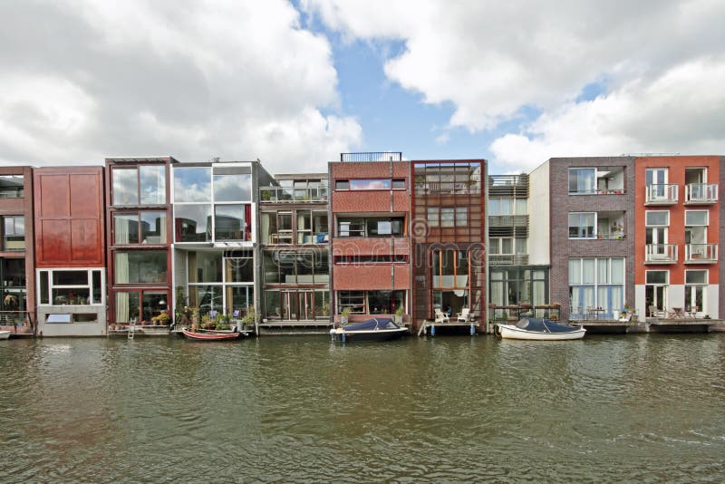 Different Modern Houses in Amsterdam Netherlands Stock Image - Image of ...