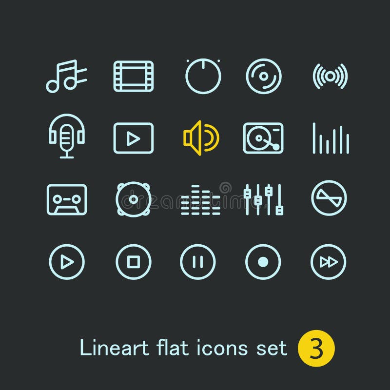 Different Modern Media Web Application Icons Stock Vector ...