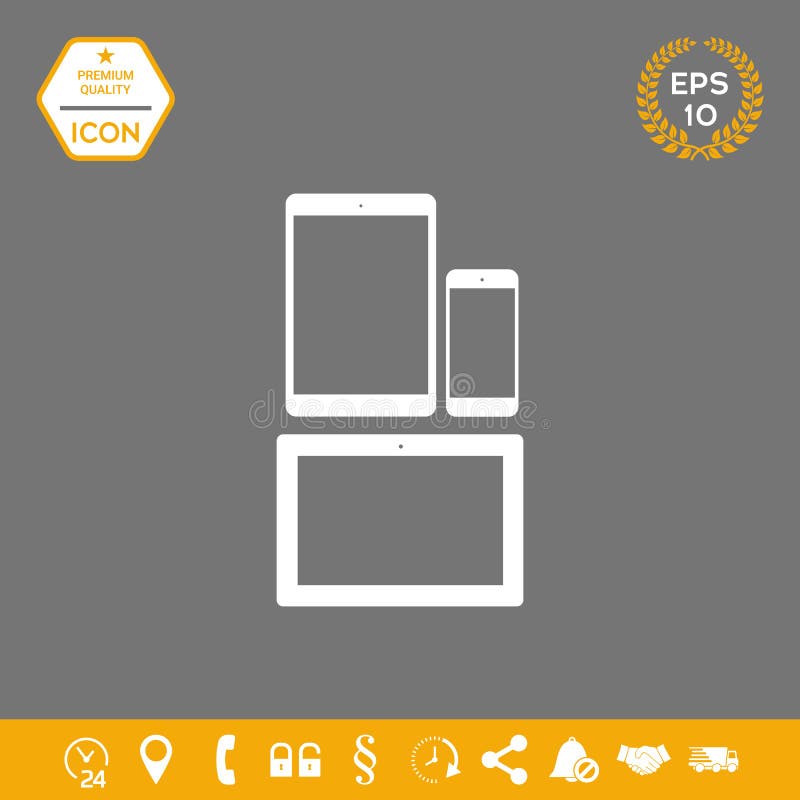 Different Modern Personal Gadgets. Tablet, Phone Icon Stock Vector ...