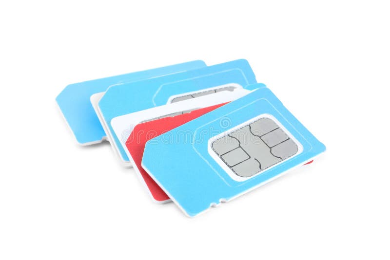 Different Modern SIM Cards on White Background Stock Image - Image of ...