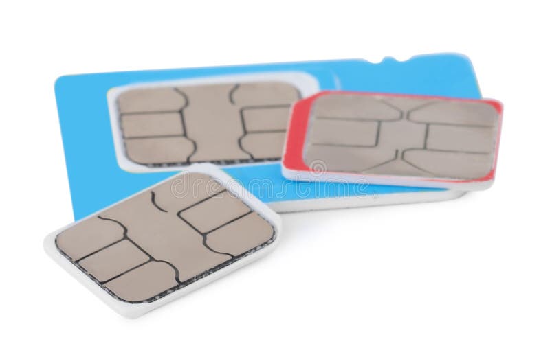 Different Modern SIM Cards on White Background Stock Photo - Image of ...