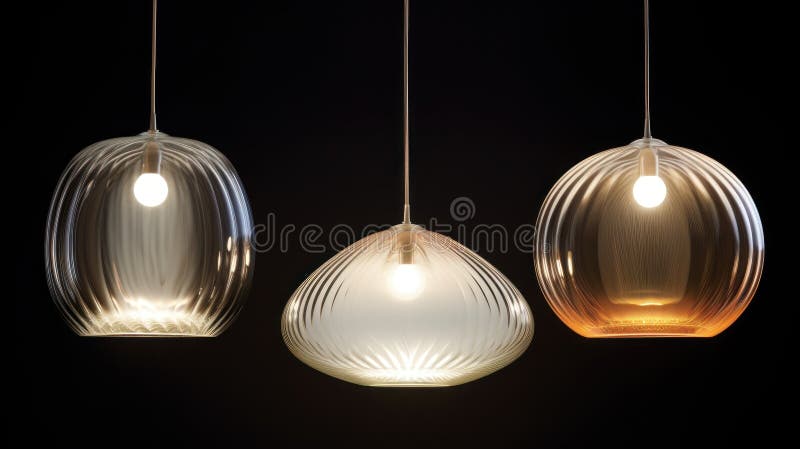 Different Modern Streamlined Chandeliers. Translucency, Transparency ...