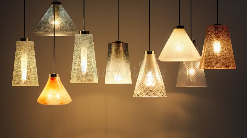 Different Modern Streamlined Chandeliers. Translucency, Transparency ...